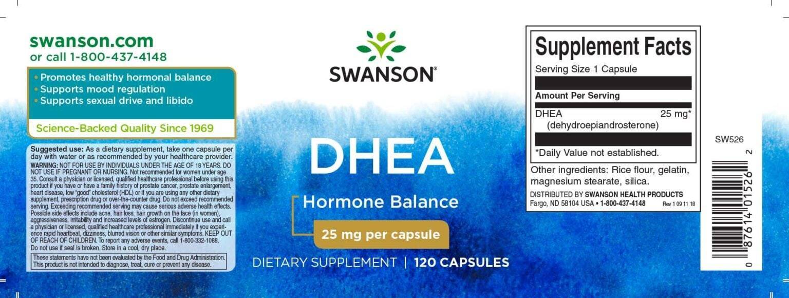 DHEA - Swanson Premium, High Potency, 25 mg, 120 Capsules | Quantum ...